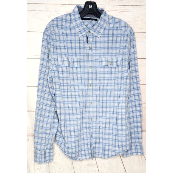 Sean John | Shirts | Sean John Tailored Fit Large Full Button Up Blue ...